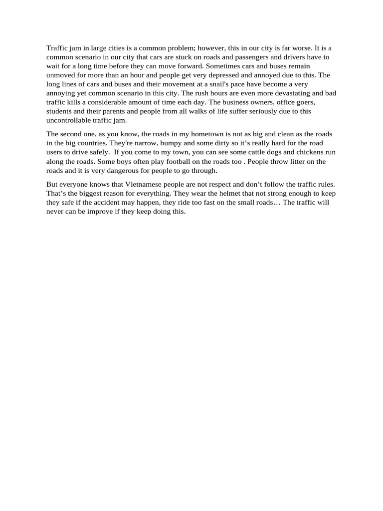 Traffic Jam Issues in Urban Areas | PDF | Business | Travel