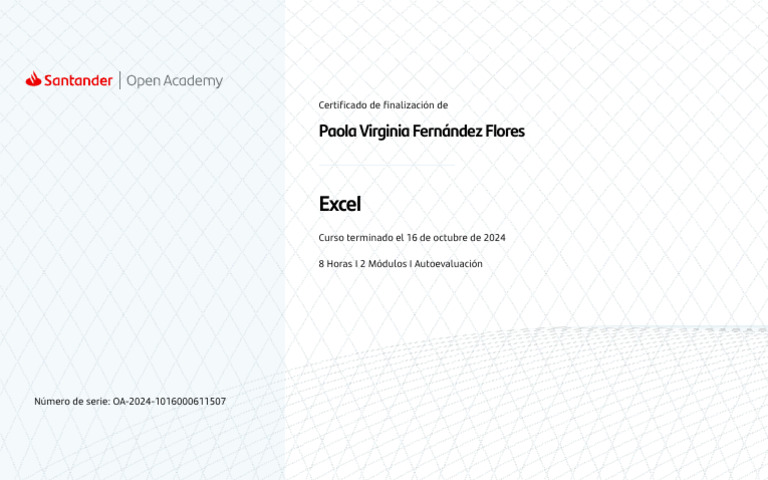 Certificado de Excel | PDF