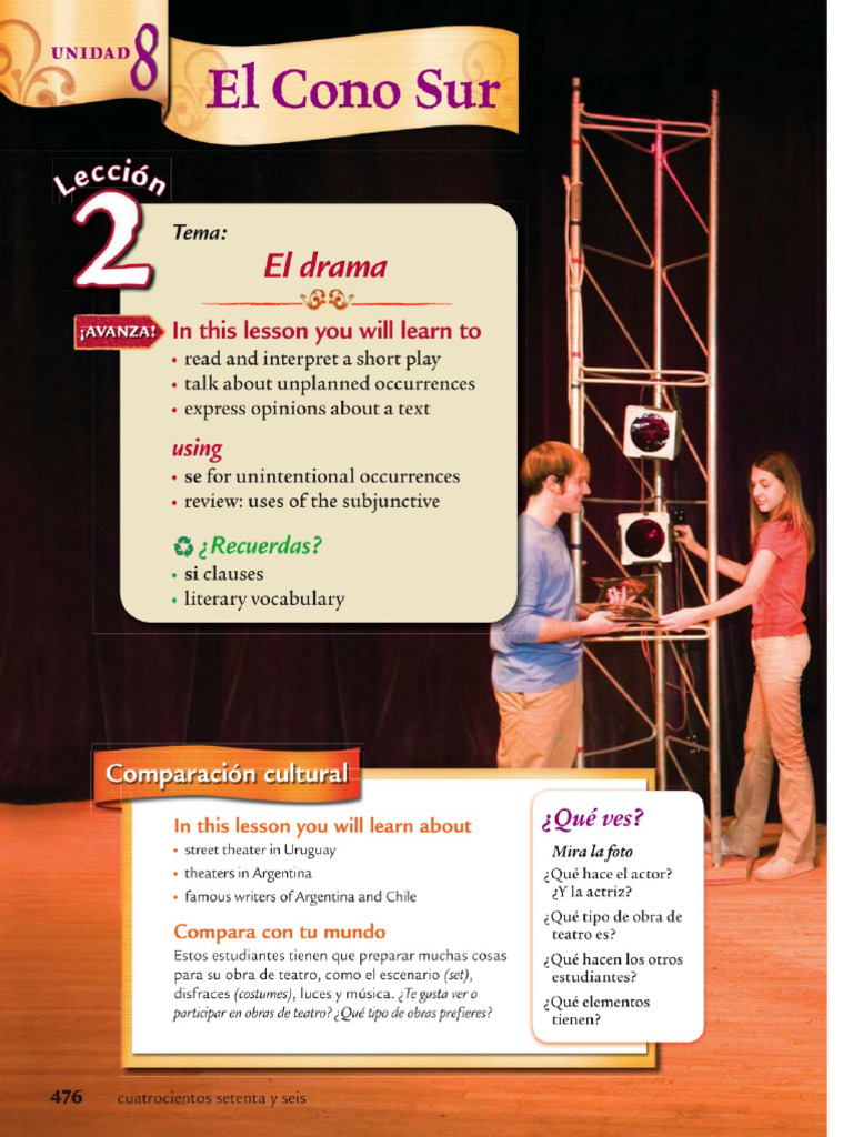 Avancemos 3 Unit 8 Lesson 2 | PDF