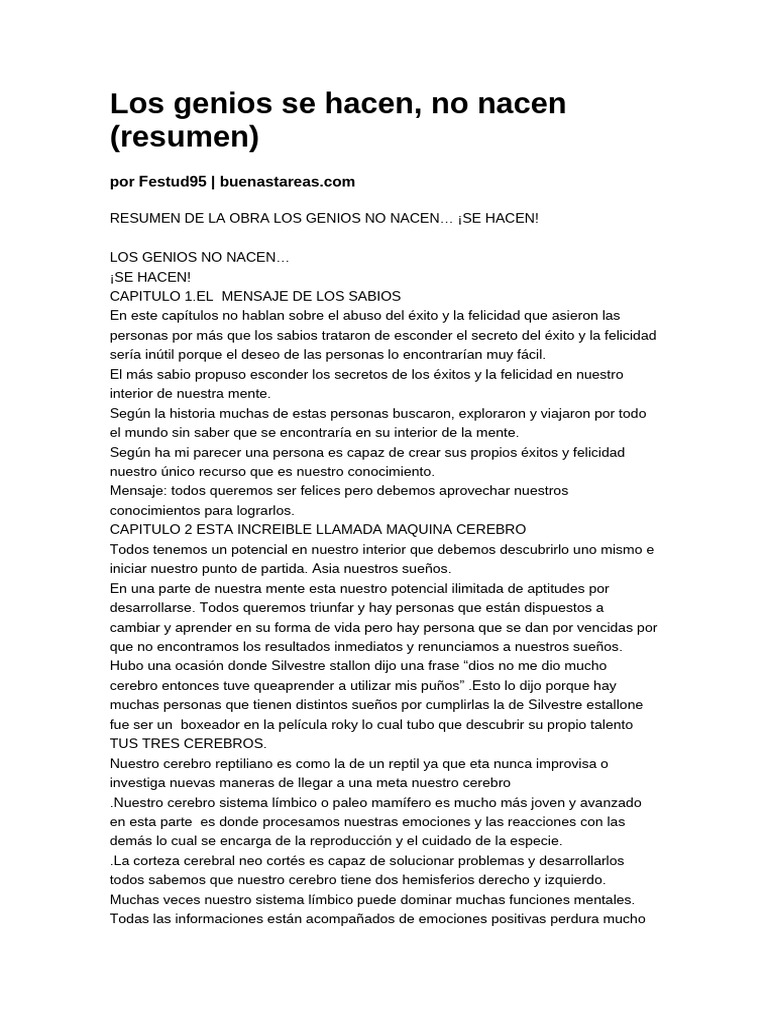 Los Genios Se Hacen | PDF | Memoria | Mente
