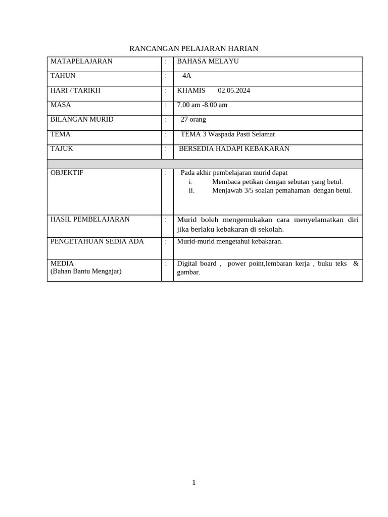RPH 02.05.2024 BM Tahun 4A | PDF