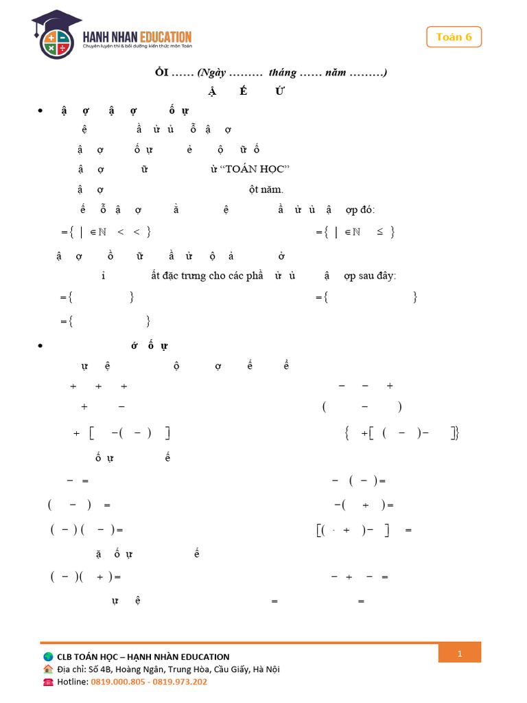 (6a1) - B.06 - Phieu Hoc & BTVN - 05.08.2024 | PDF