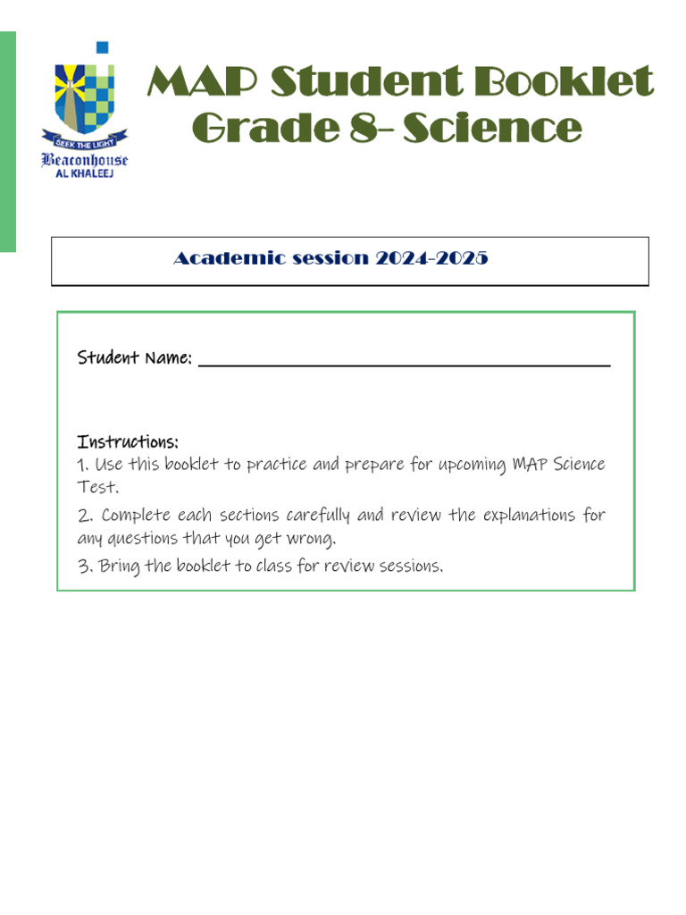 MAP Science booklet grade 8 | PDF | Sea Ice | Ice