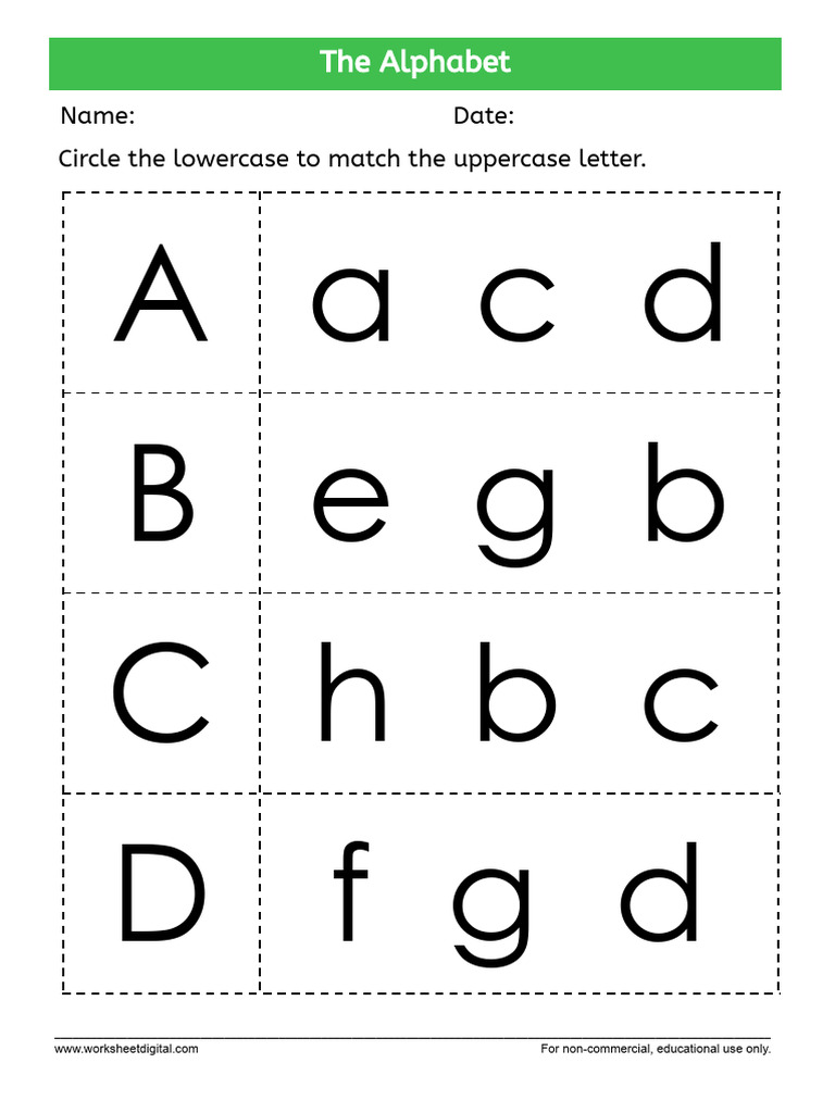 Match Upper and Lower Case Letters a Z Otlti0 | PDF | Letter Case ...