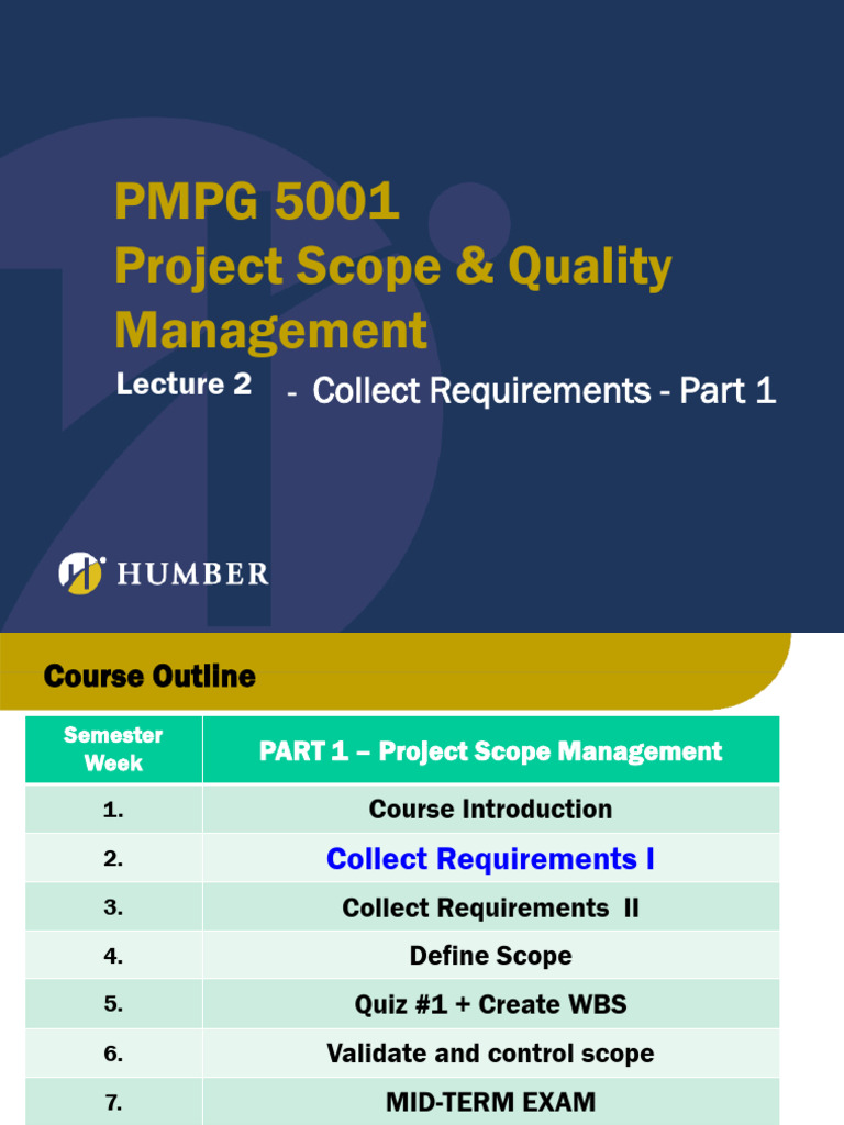 PMPG 5001 Lecture 2 Reqmts I | PDF | Business | Decision Making