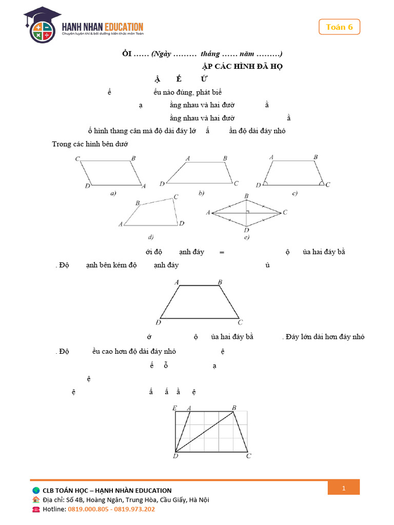 (6a1) - B.09 - Phieu Hoc & BTVN - 26.08.2024 | PDF