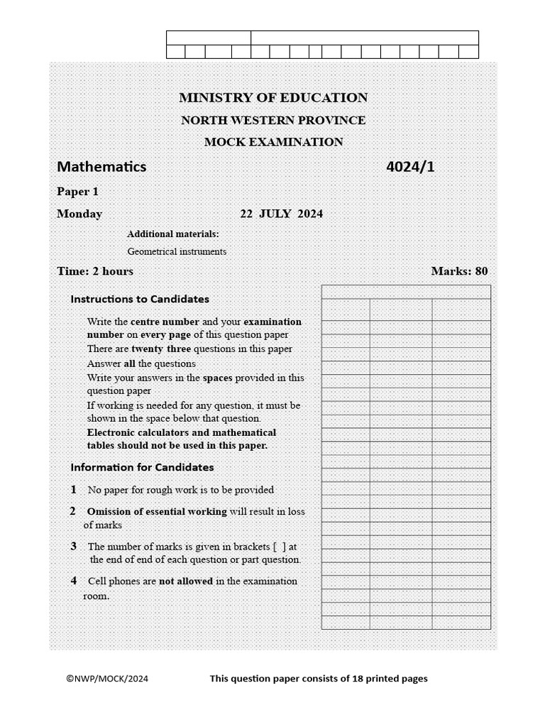 Mathematics p1 Question Paper | PDF | Geometry | Mathematical Analysis