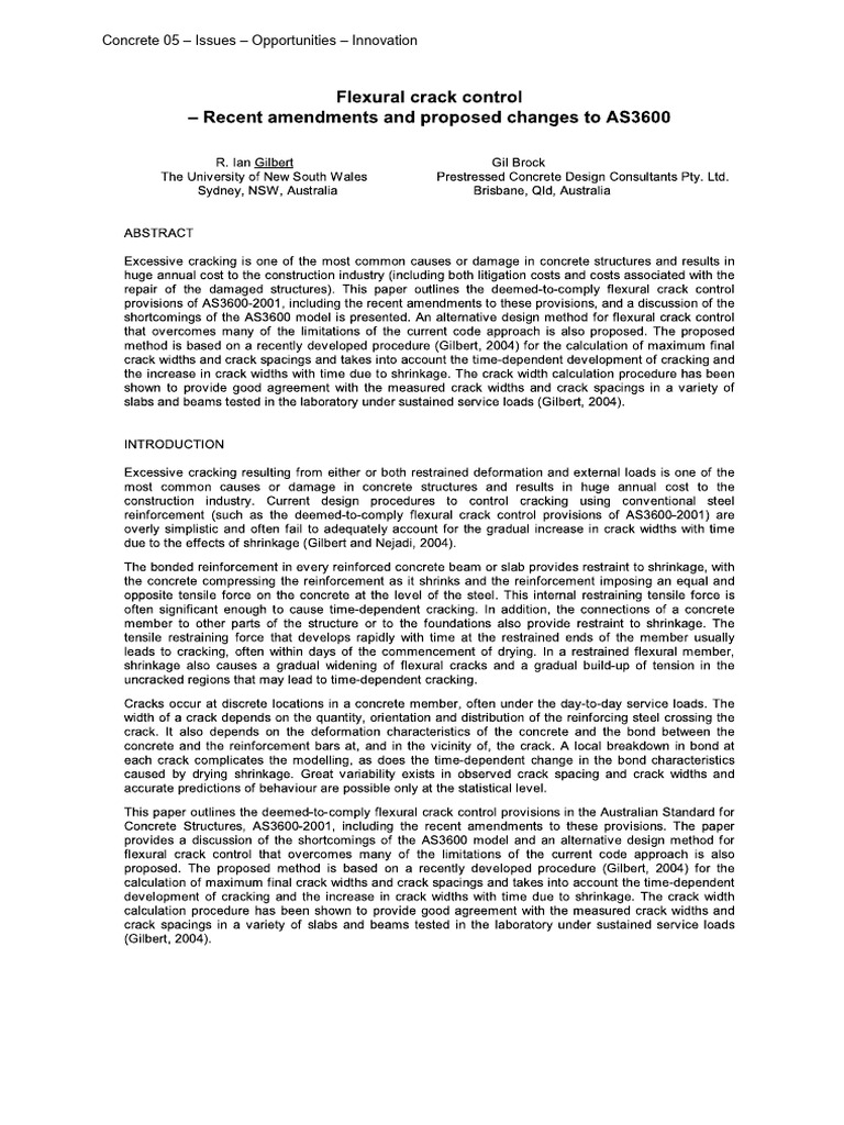 Flexural Crack Control Recent Amendments and Proposed Changes To AS3600 ...