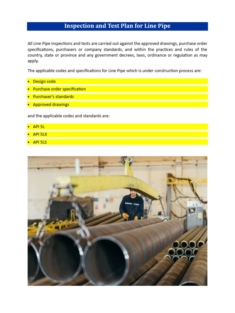 Line Pipe Inspection Guide | PDF | Nondestructive Testing | Pipe (Fluid ...