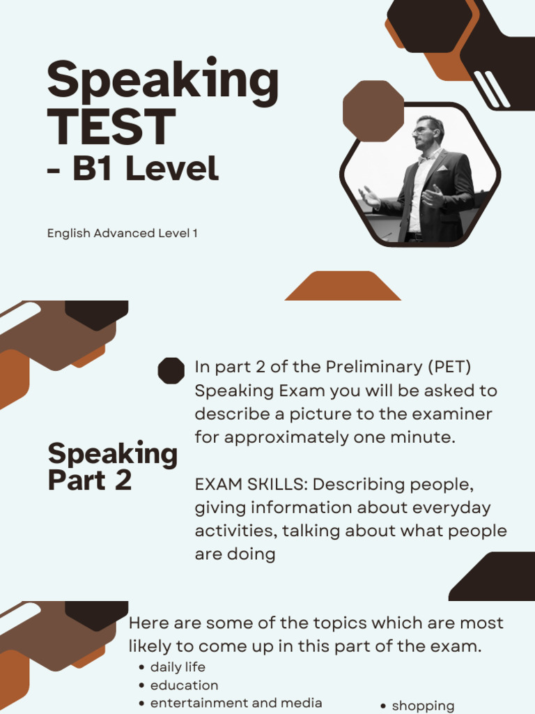 09.9. Speaking TEST - B1 Level | PDF