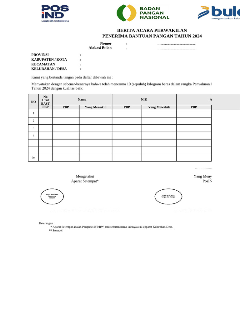 Format Dokumen CBP 2024 | PDF