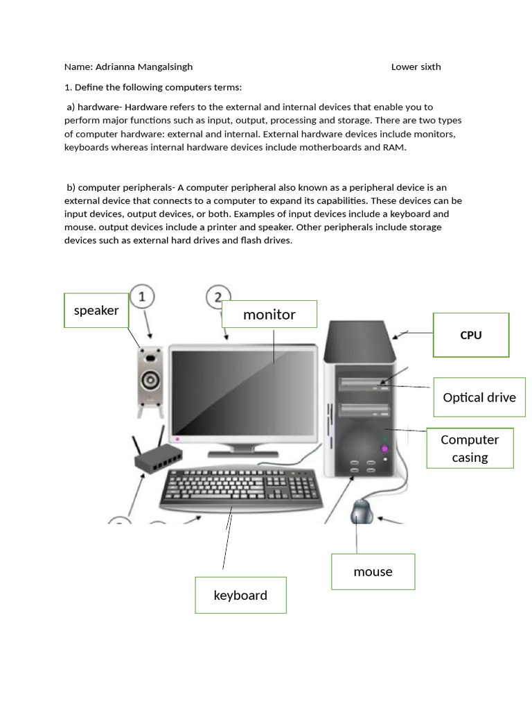 parts of a computer | PDF | Computer Hardware | Central Processing Unit