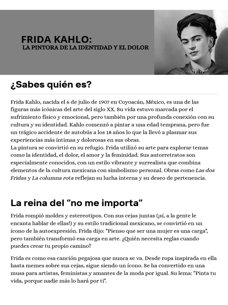 Frida Kahlo:: ¿Sabes Quién Es? | PDF