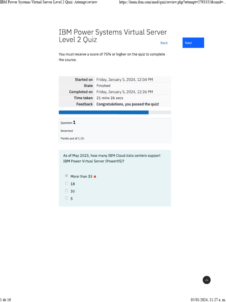 IBM Power Systems Virtual Server Level 2 Quiz | PDF | System Software | Computer Science