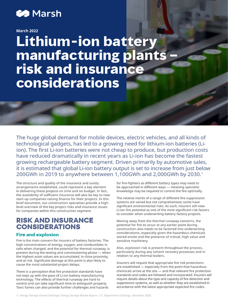 Lithium Ion Battery Manufacturing Plants Paper | PDF | Lithium Ion ...