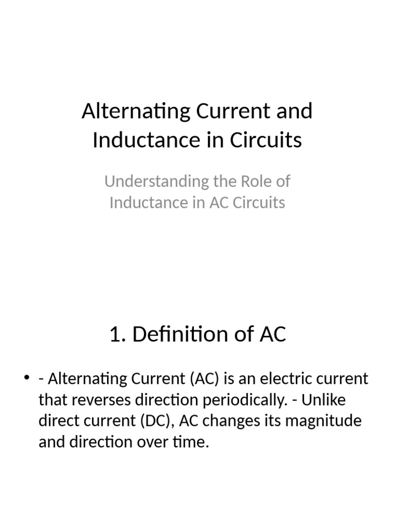 Inductance in AC Circuits Explained | PDF