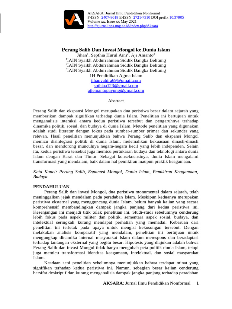 Perang Salib & Invasi Mongol: Dampak pada Dunia Islam | PDF