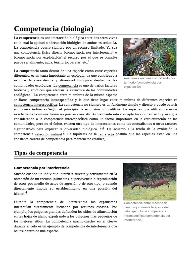Competencia (Biología) | PDF | Biogeografia | Ecología comunitaria