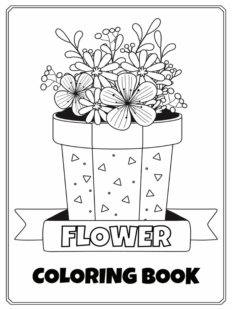 Flower Pot Positive Affirmations Coloring Book | PDF