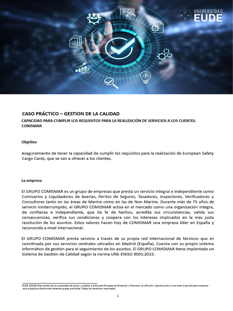 Caso 1 Gestión de La Calidad 19 de Octubre. Modificado | PDF | Calidad (comercial) | Gestión de ...