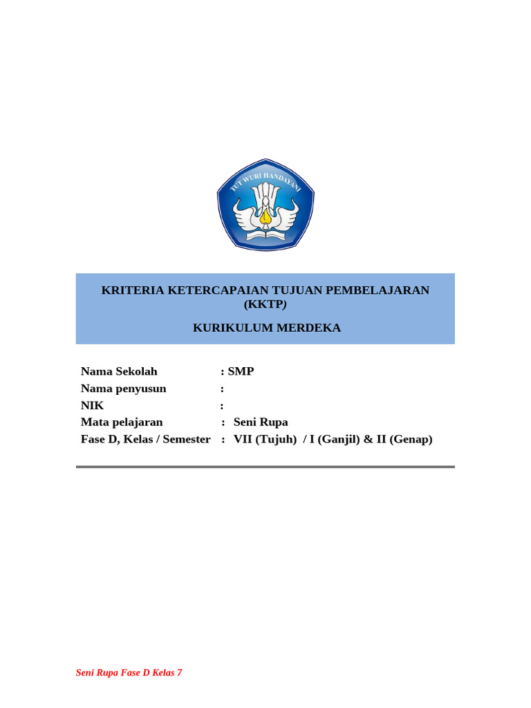 KKTP Seni Tari Kelas 7 SMP | PDF