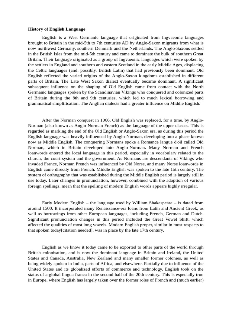 History of English Language 34 | PDF | English Language | Languages