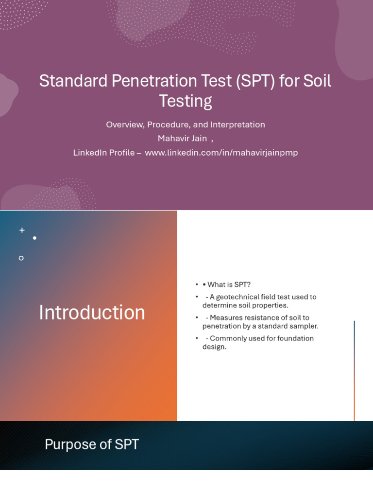 Standard Penetration Test (SPT) For Soil Testing | PDF