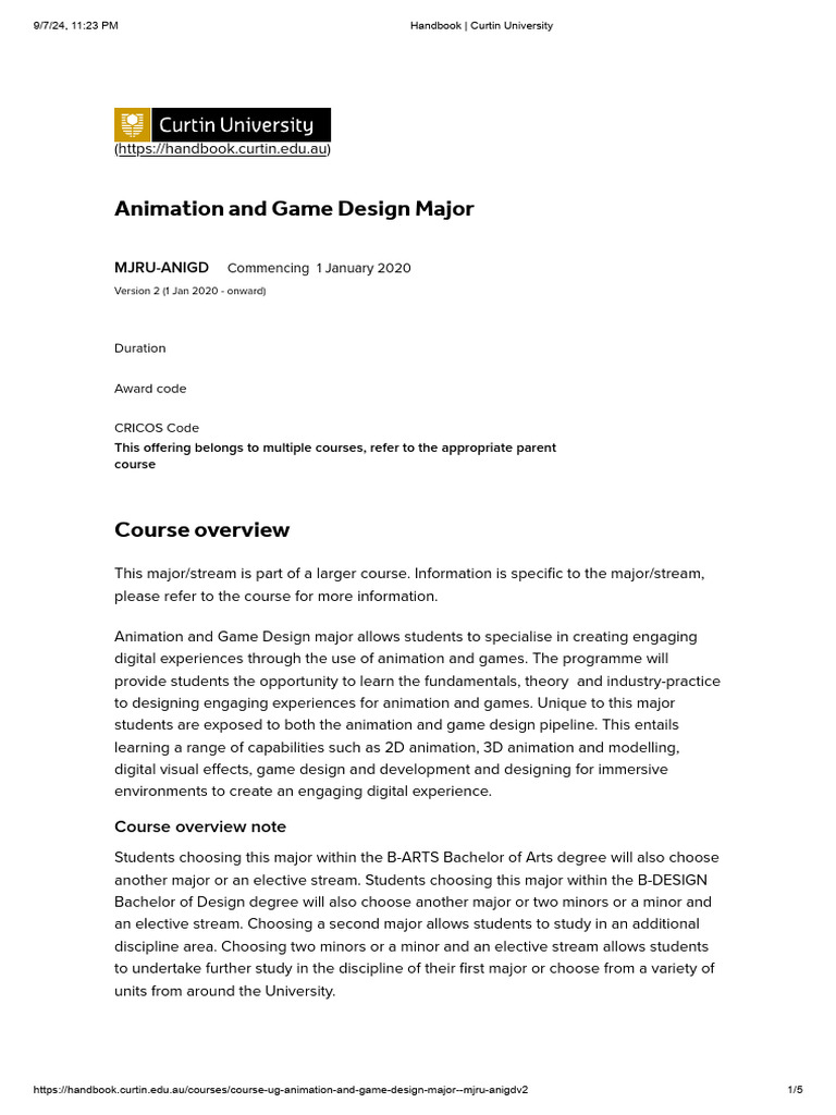 Handbook - Curtin University | PDF | Learning | Communication