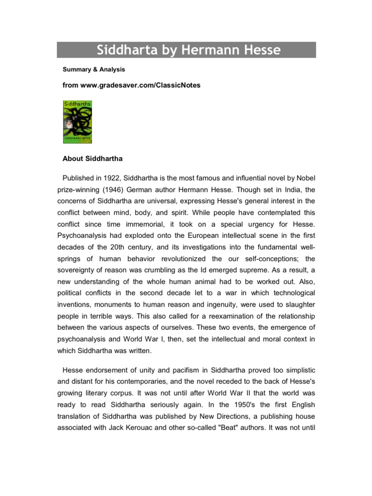 Siddharta by Hermann Hesse | PDF | Brahman | Gautama Buddha