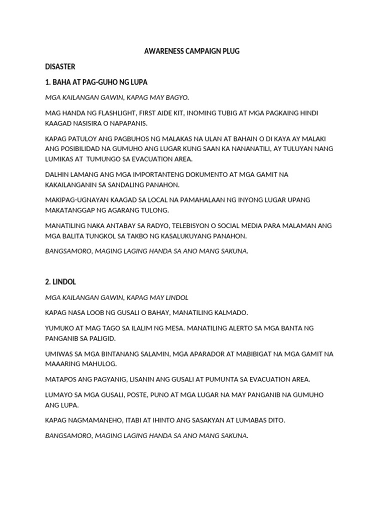 Awareness Campaign Plug | PDF