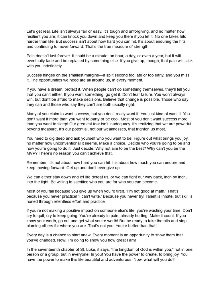 Rise Above The Ultimate Motivational Speech Pdf