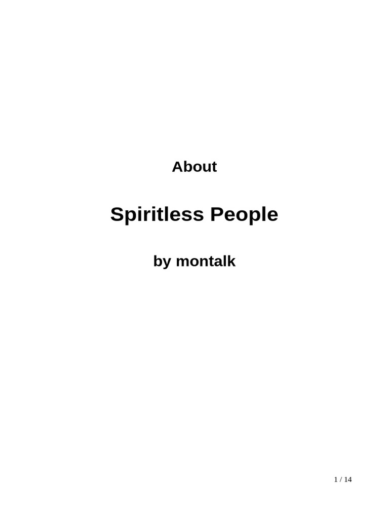 Spiritless Humans by Montalk | PDF | Psychopathy | Consciousness