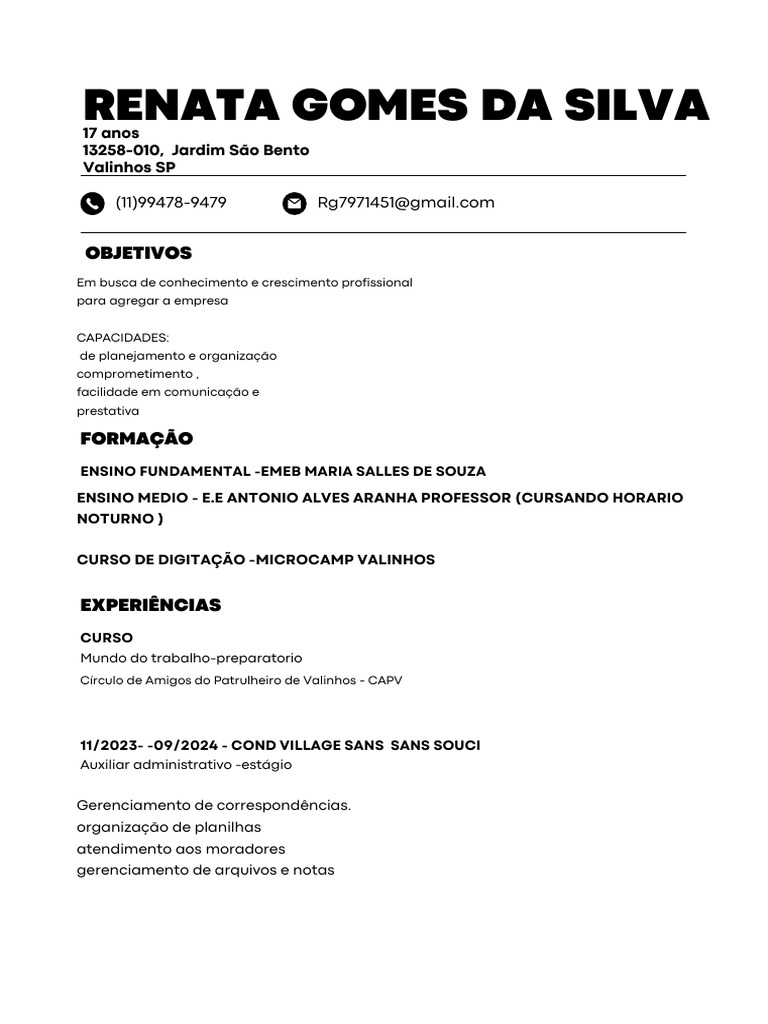 Currículo Renata Gomes | PDF
