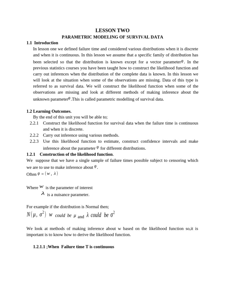 SAC401-LESSON 2 | PDF | Statistical Inference | Probability Distribution