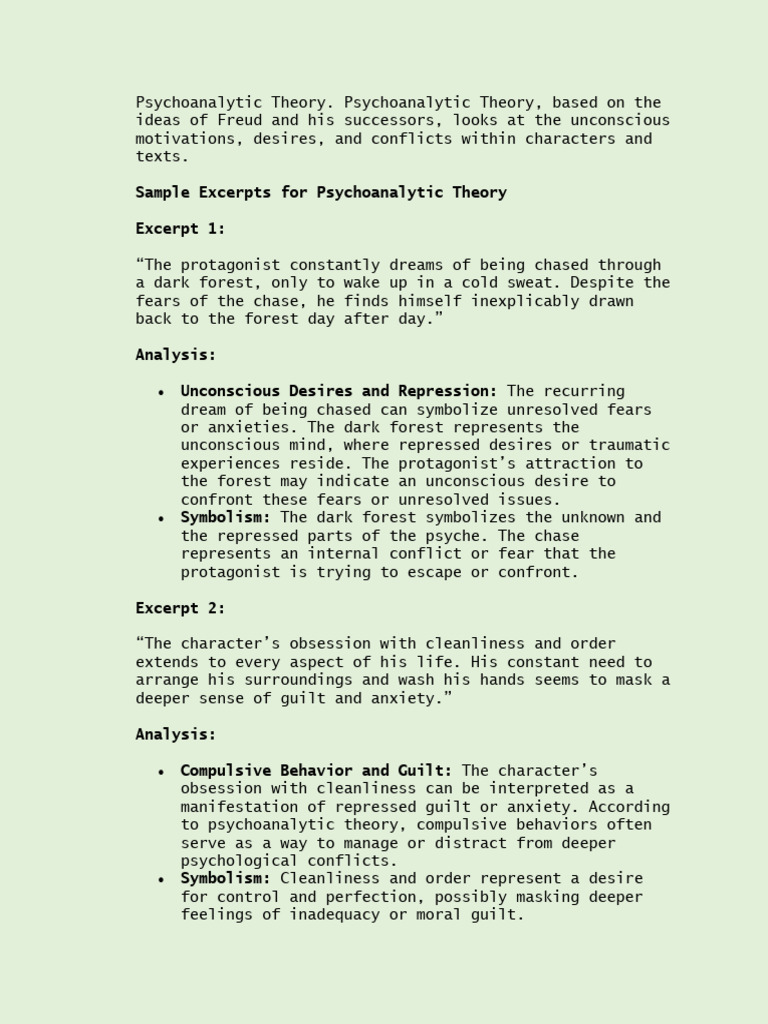 Supplementary Psychoanalytic Theory | PDF | Unconscious Mind | Psychoanalysis