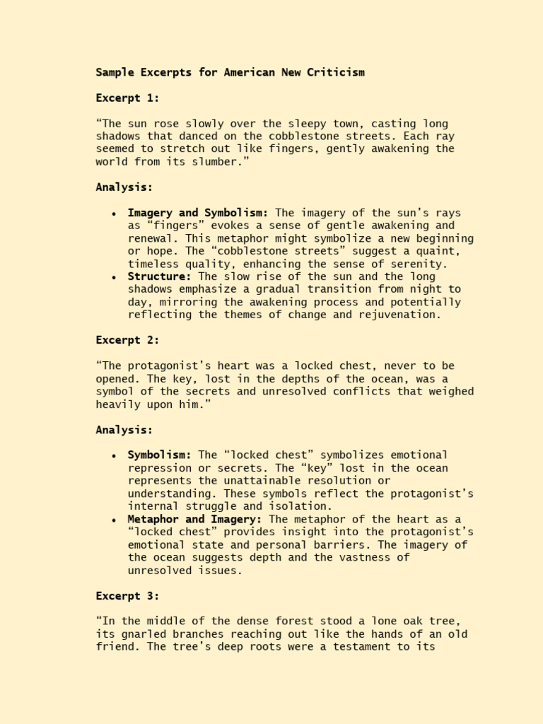 American New Criticism: Key Excerpts Analysis | PDF | Philosophy | Poetry