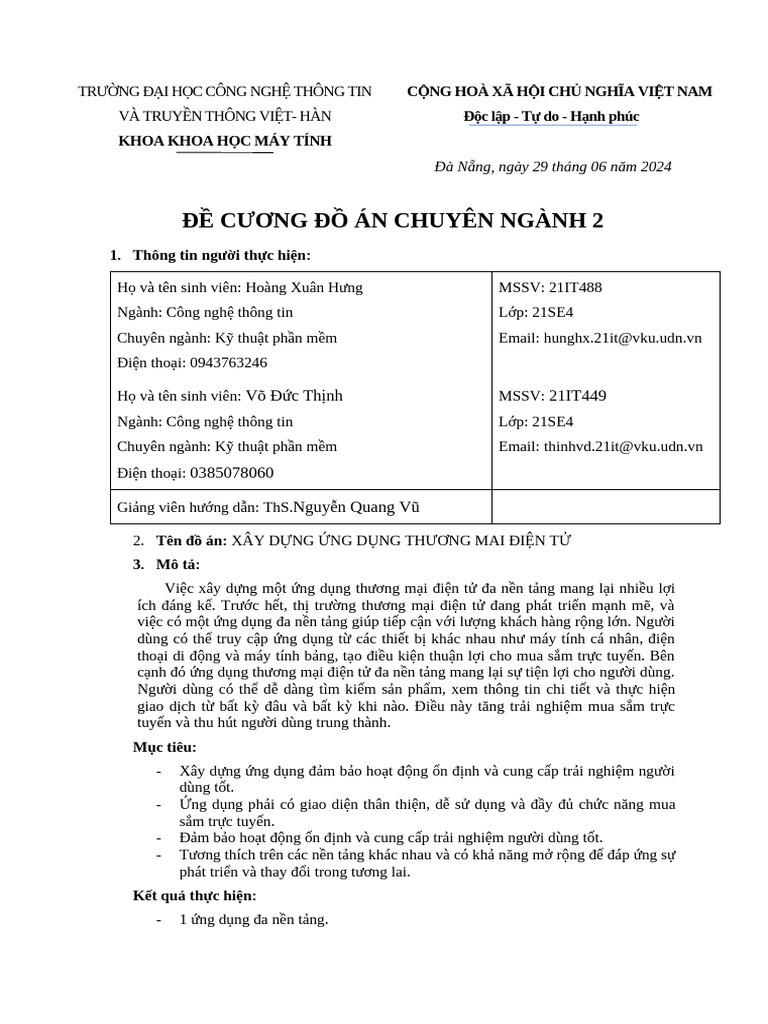 Đề cương DACN 2 | PDF