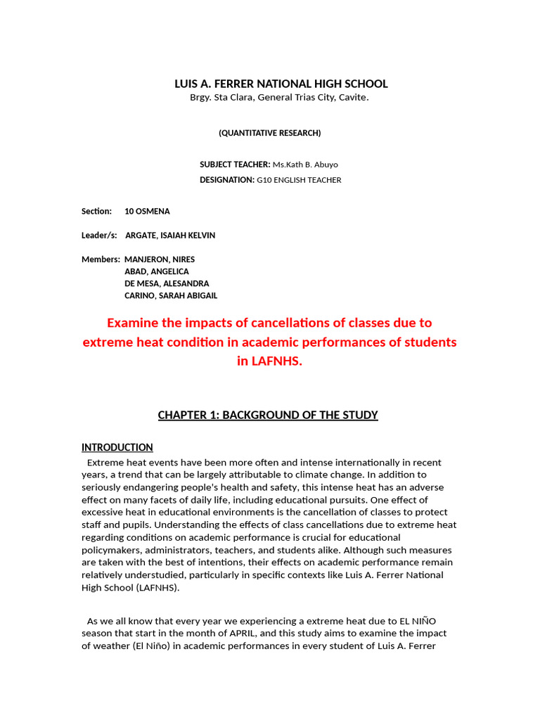 RESEARCH-DEFENSE-CHAPTER | PDF | Heat Wave