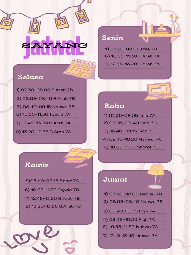 jadwal mapel | PDF