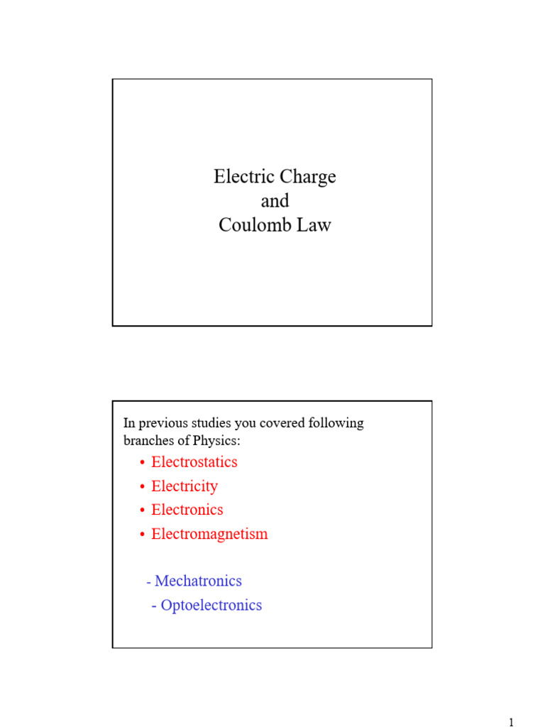 1_Electric Force | PDF | Electric Charge | Chemical Bond