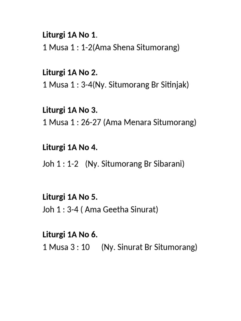 Liturgi Situmorang | PDF