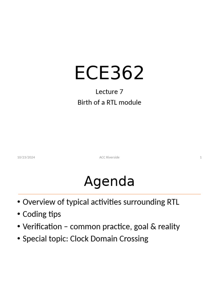 ECE362 Notes Lecture7 | PDF | Computer Engineering | Computing
