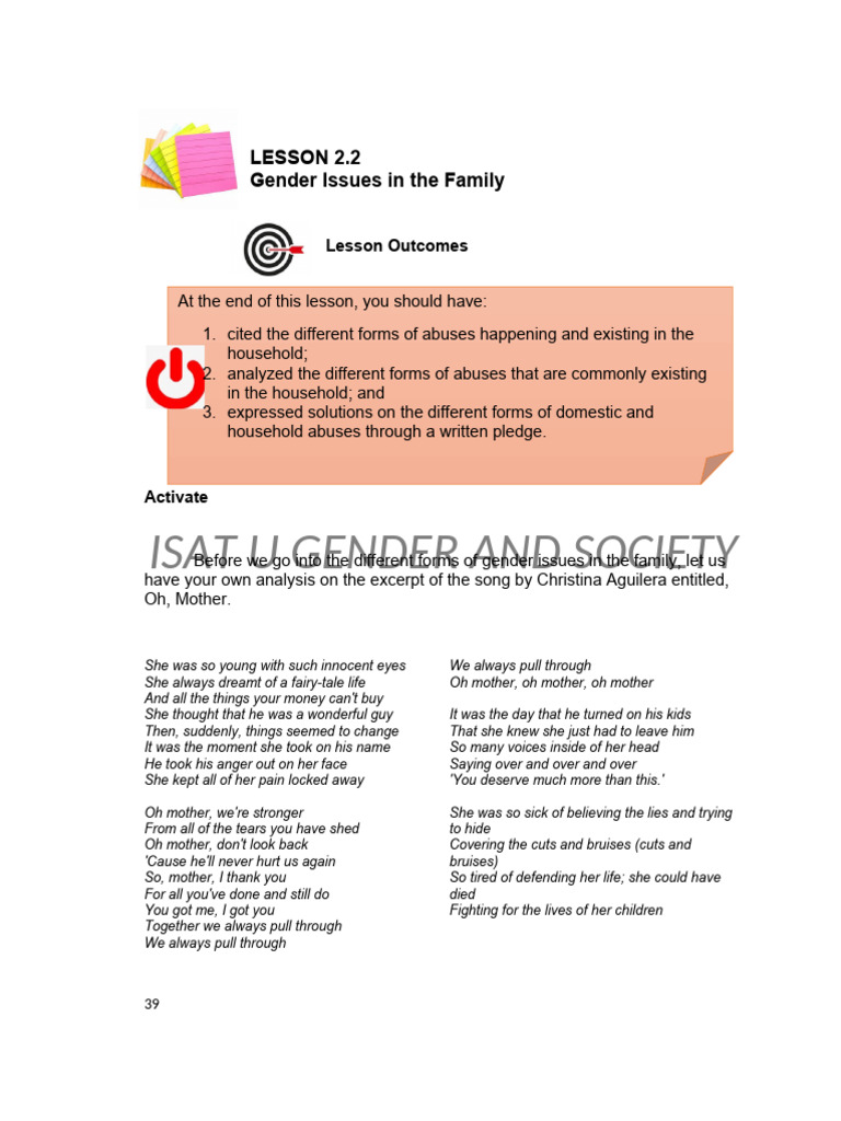 LESSON-2.2 | PDF | Domestic Violence | Violence