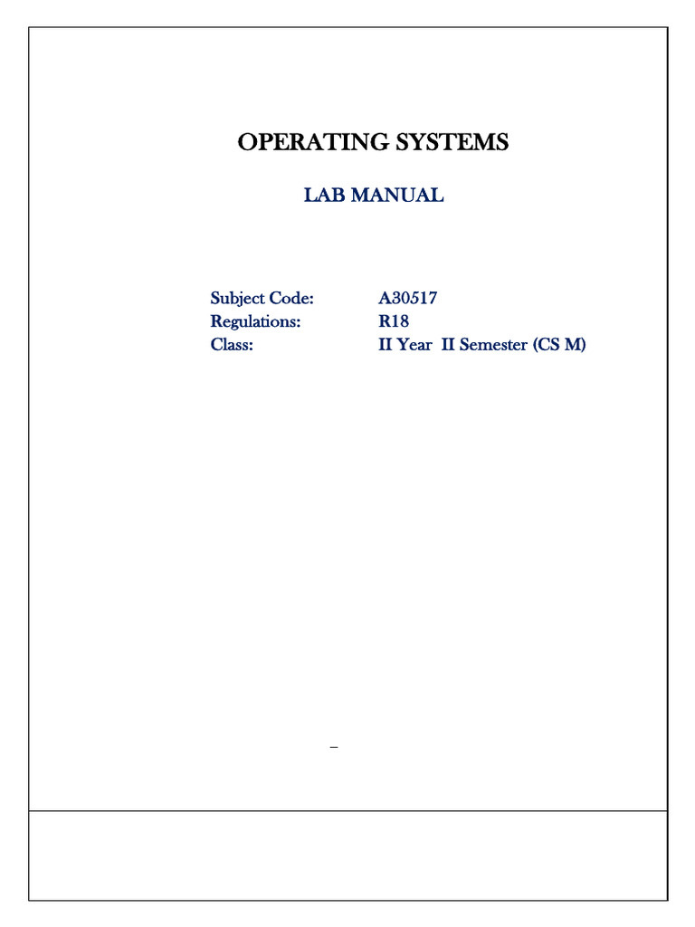 Os Lab Manual-r18-Final | PDF | Scheduling (Computing) | Process ...