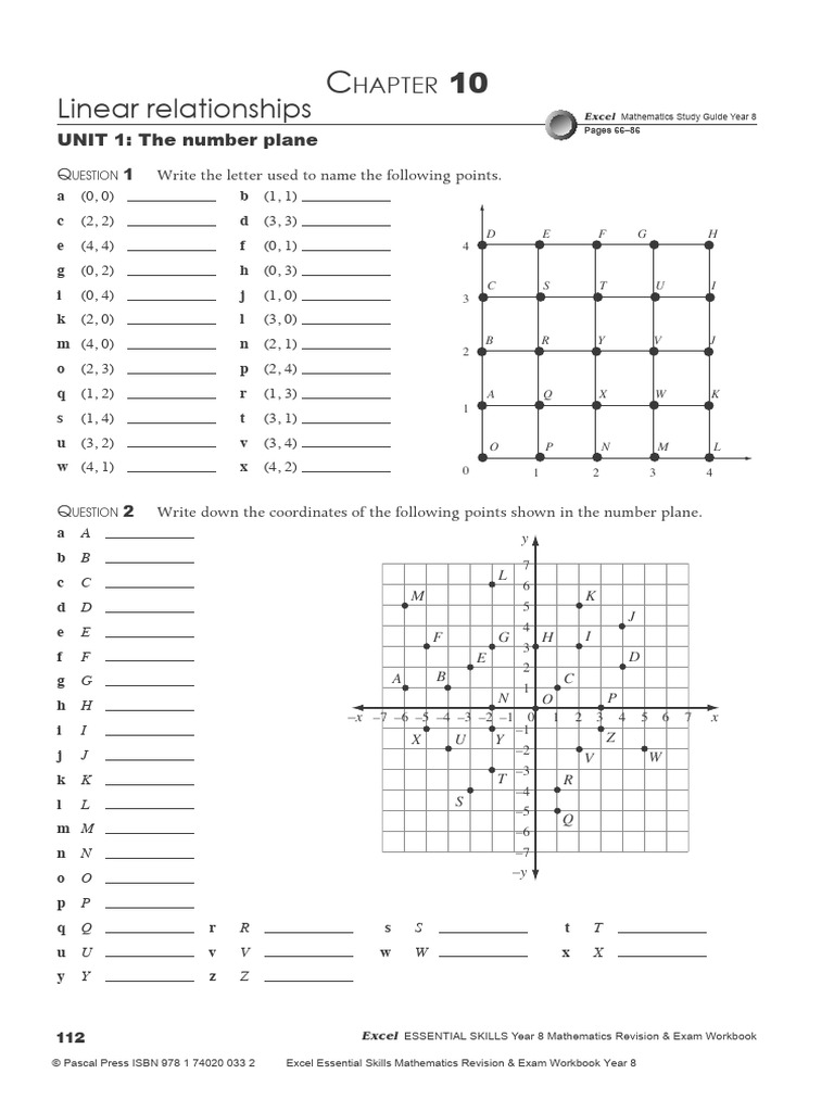 Year 8 Linear Relationships Workbook | PDF | Mathematical Objects | Mathematics