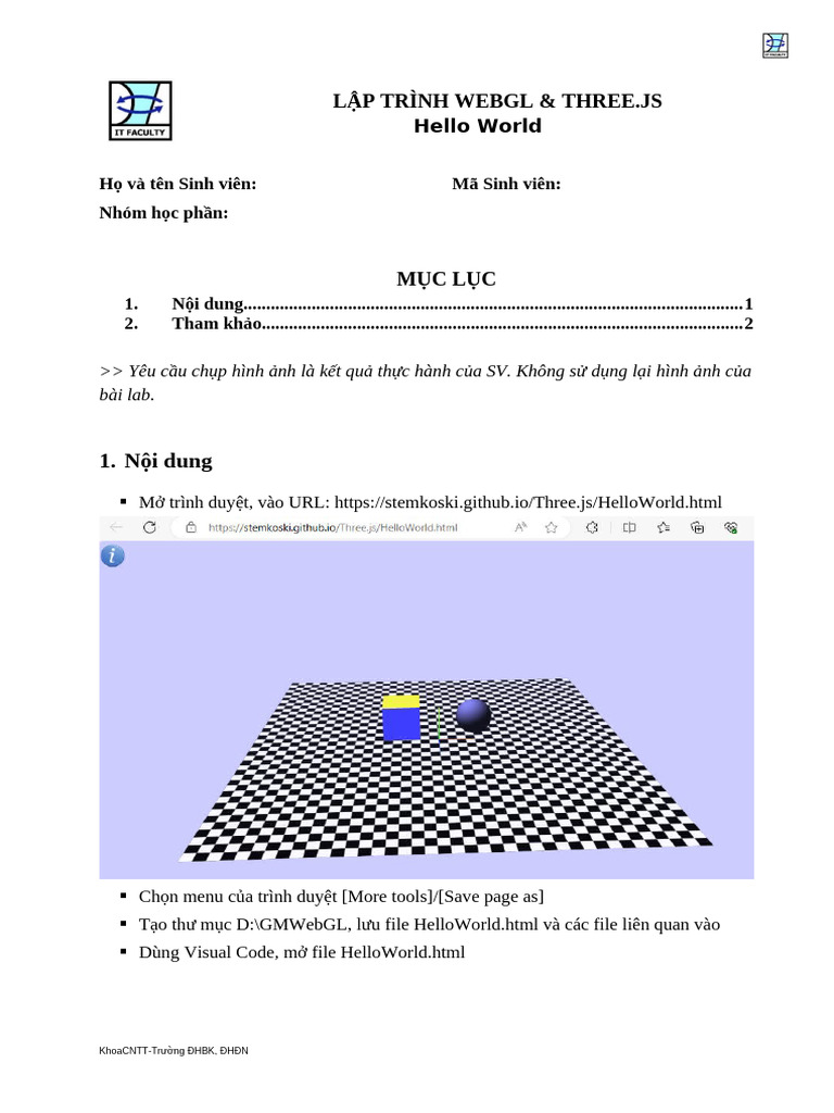 LabWebGL&ThreeJS HelloWorld | PDF