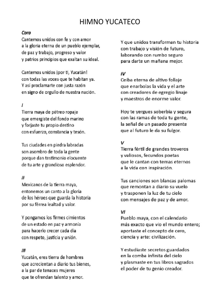 3ro A 6to Himno Yucateco | PDF