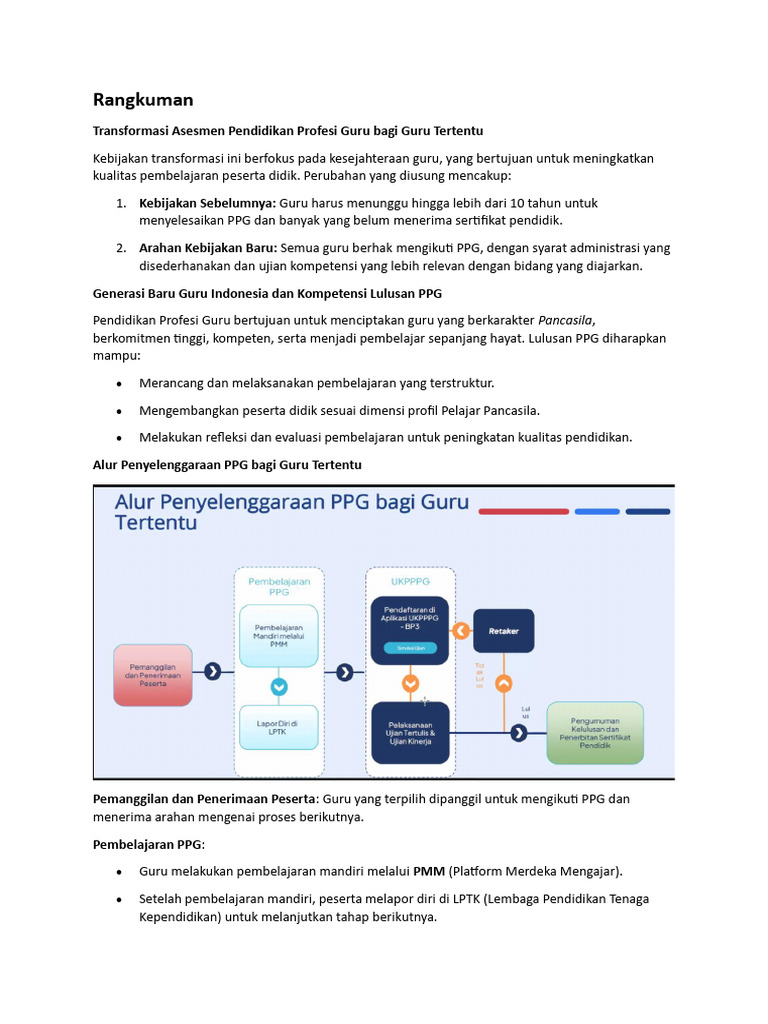 Rangkuman Orientasi PPG Piloting Tahap 3 | PDF