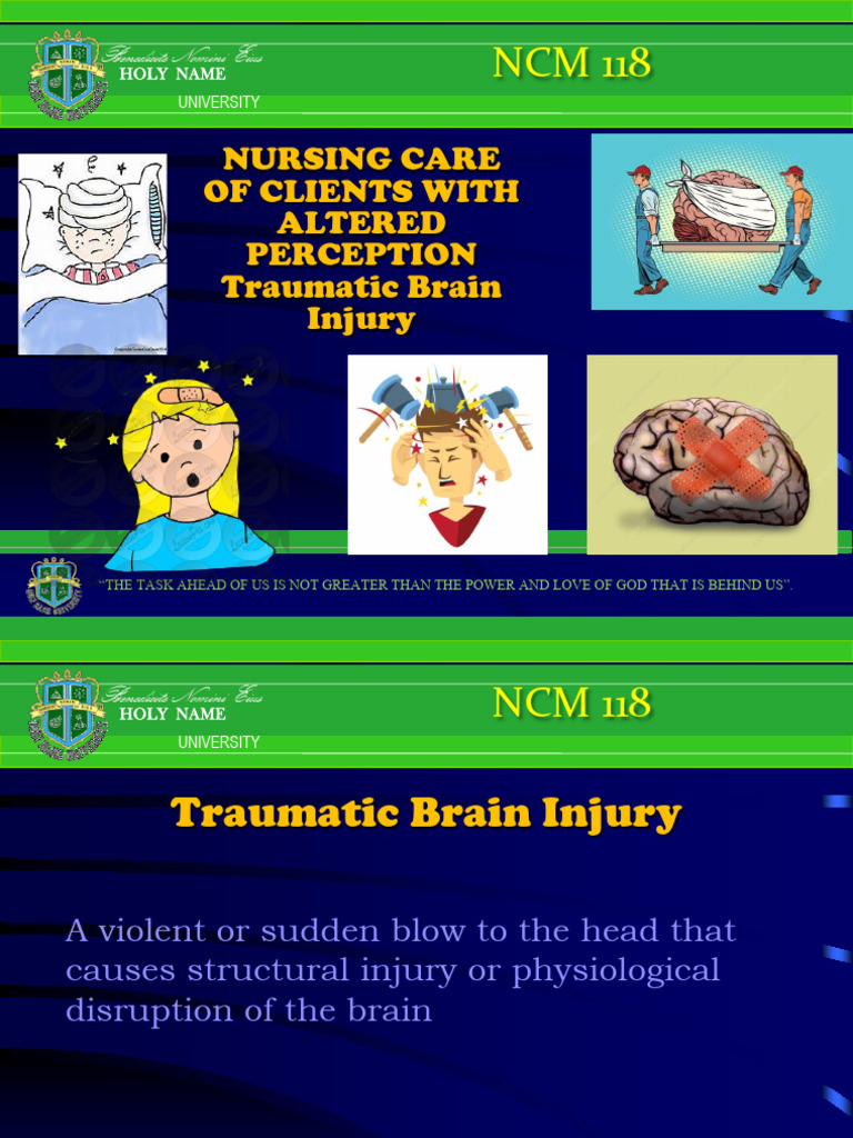 NCM 118 Perception. 2 | PDF | Stroke | Traumatic Brain Injury