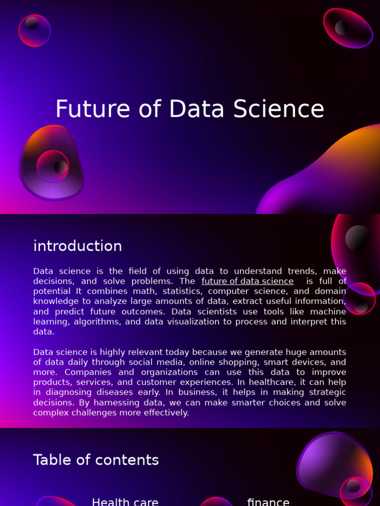 Future Trends in Data Science | PDF | Data Science | Artificial ...